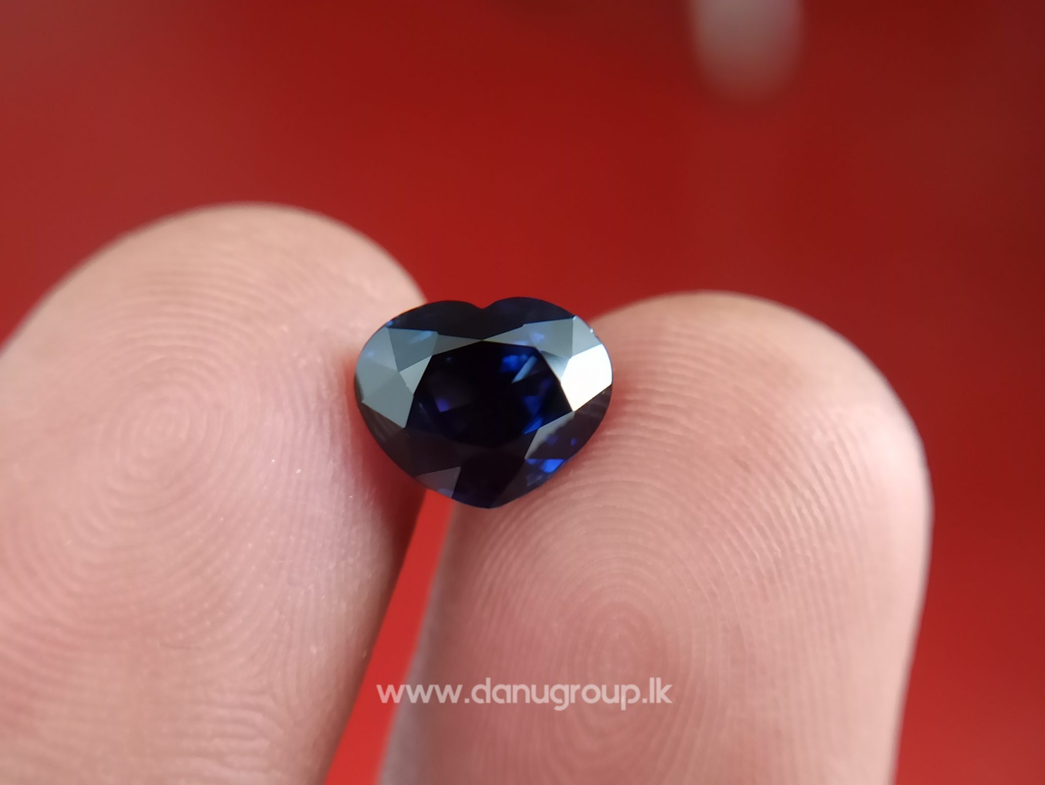 Ceylon Natural Deep Royal Blue Sapphire Heart - Danu Group
