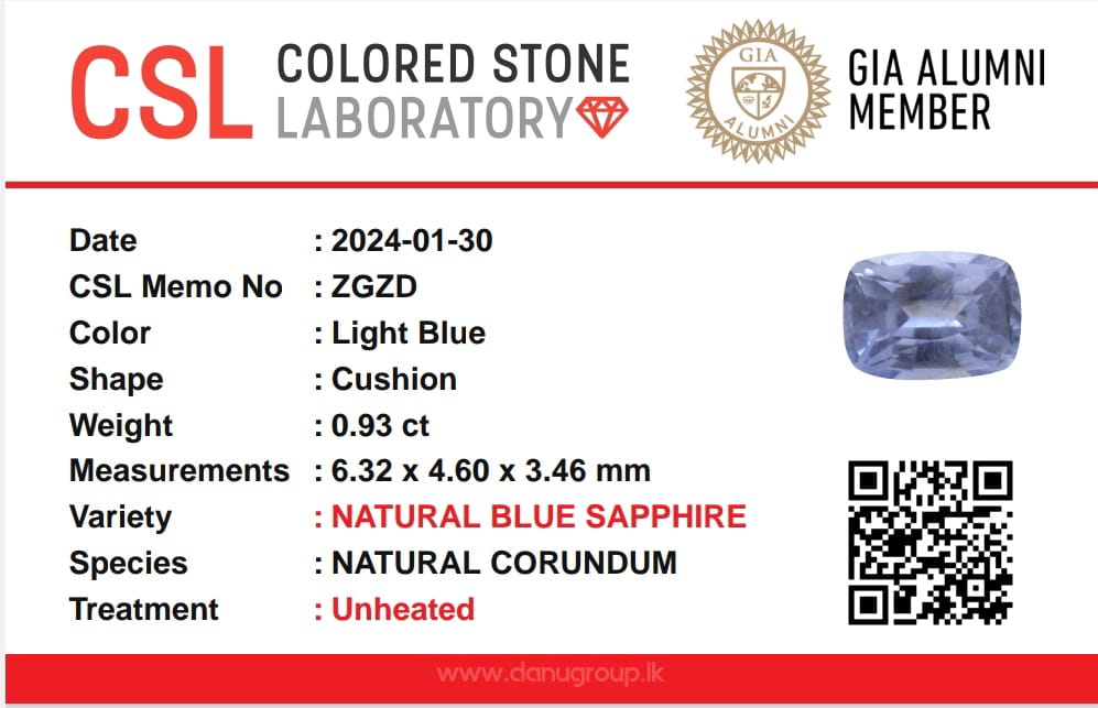 Ceylon Natural Light Blue Sapphire - Danu Group